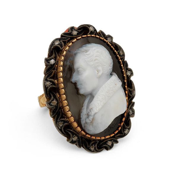 Bonhams : An early 19th century agate cameo portrait, by Morelli ...