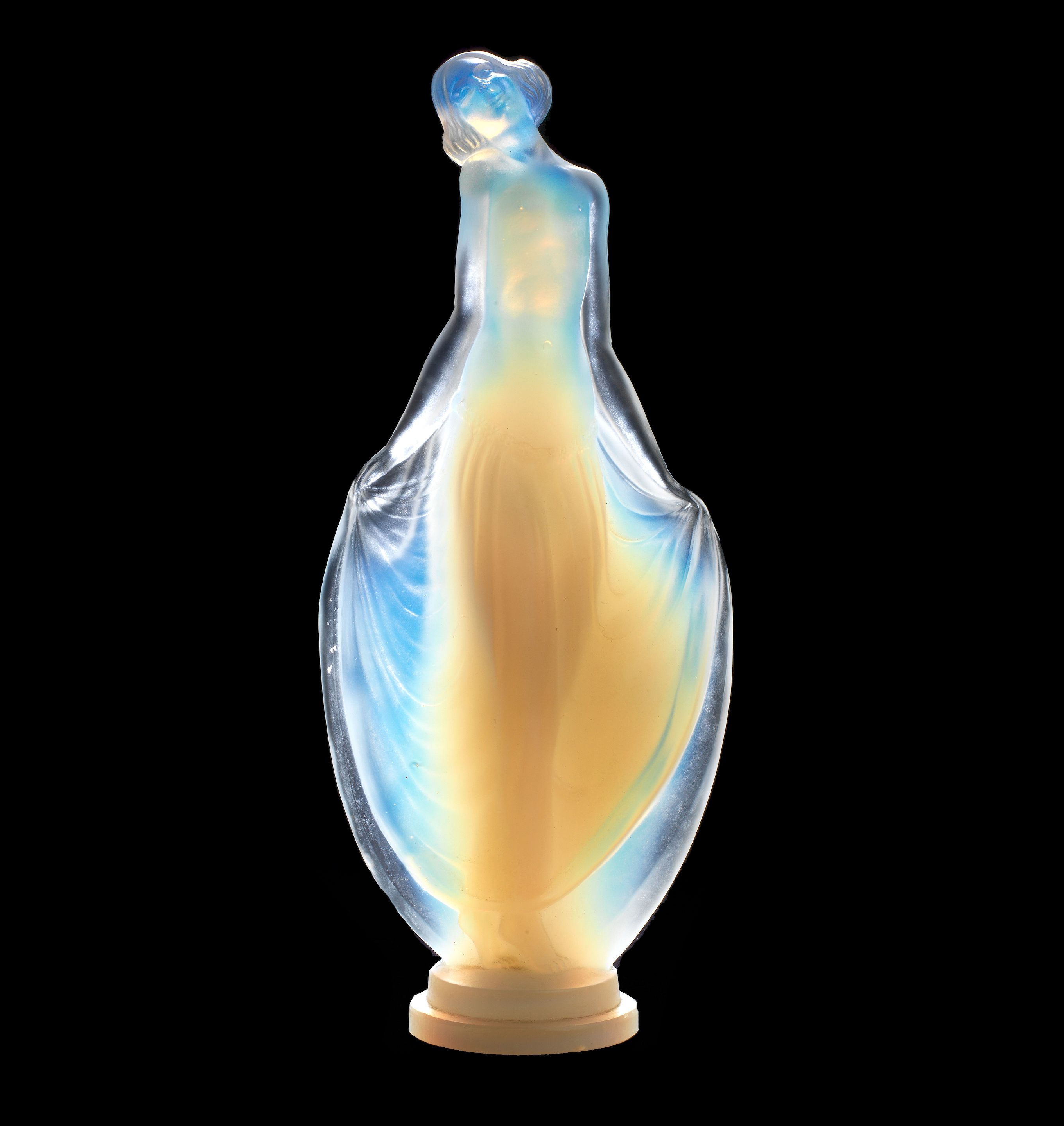 Bonhams Cars : An Art Deco 'Female Nude' mascot in opalescent glass by ...