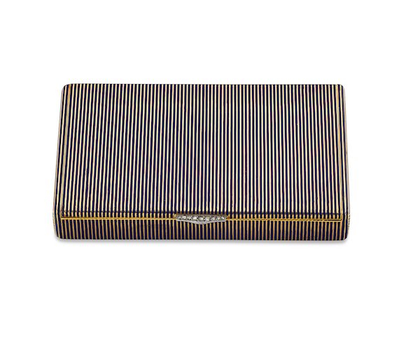 Bonhams : An Art Deco enamel and diamond compact, by Cartier
