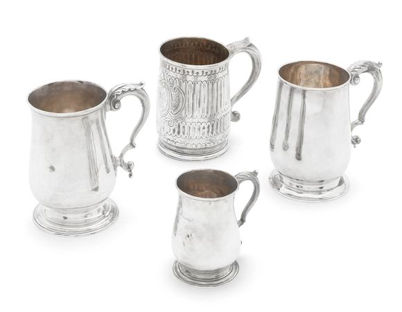 Bonhams : A George I silver mug by William Darker, London 1726, and ...