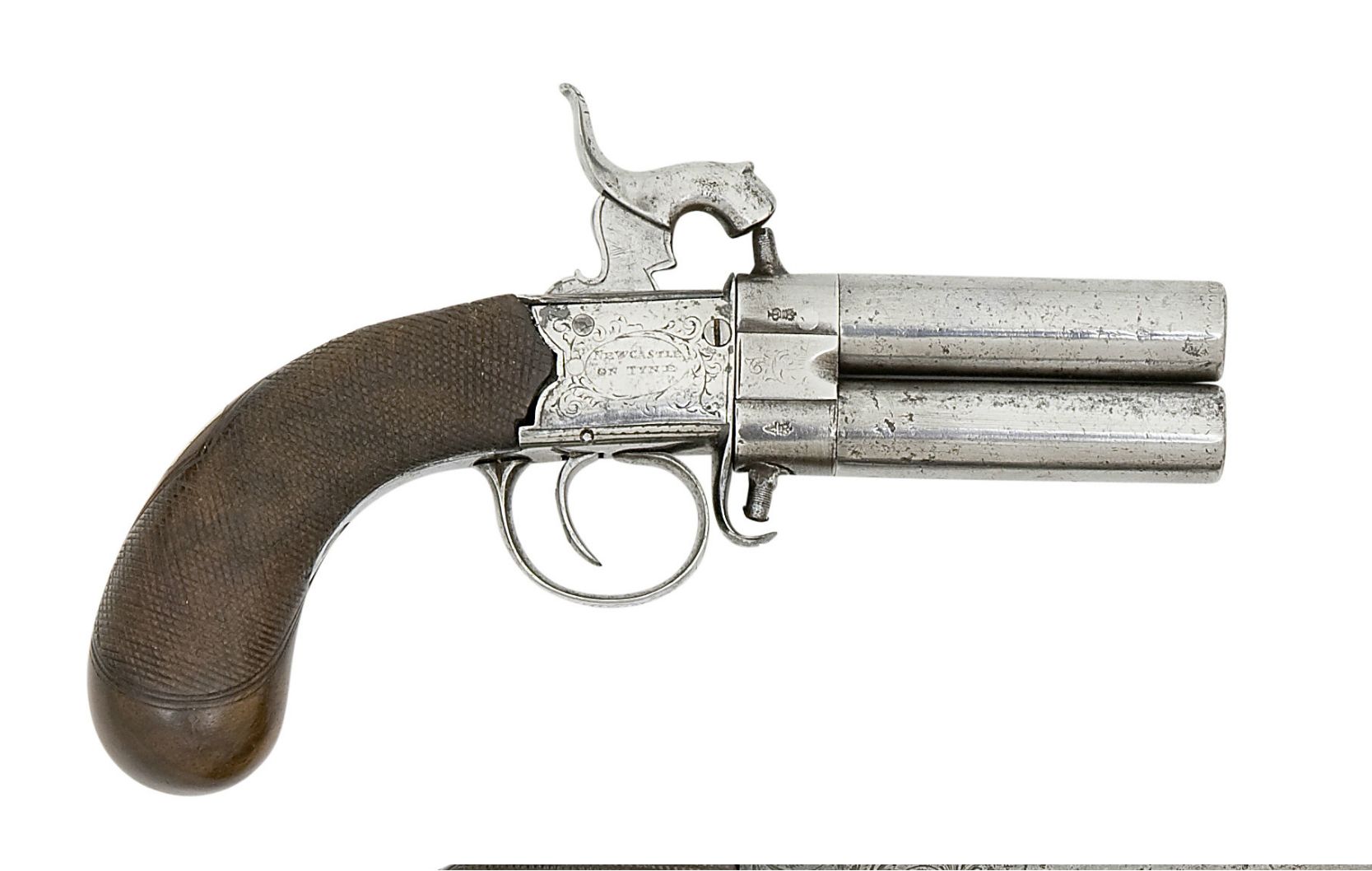 Bonhams : A 90-Bore Percussion Box-Lock Turn-Over Pocket Pistol, And A ...