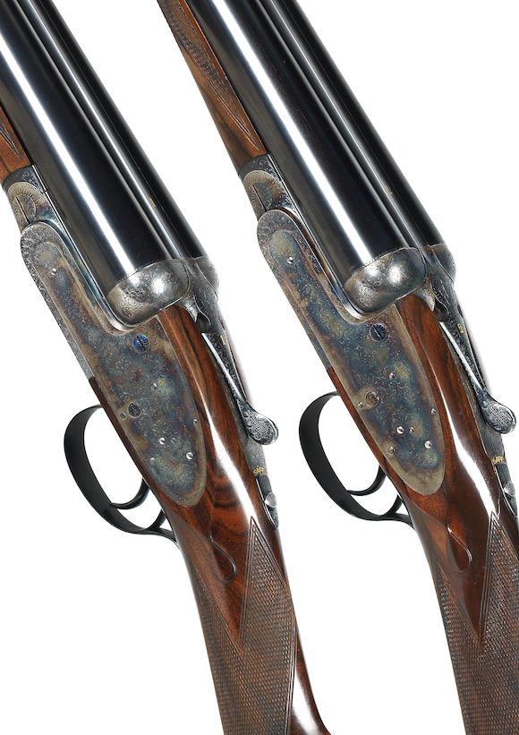 Bonhams : A pair of 12-bore single-trigger self-opening sidelock ...