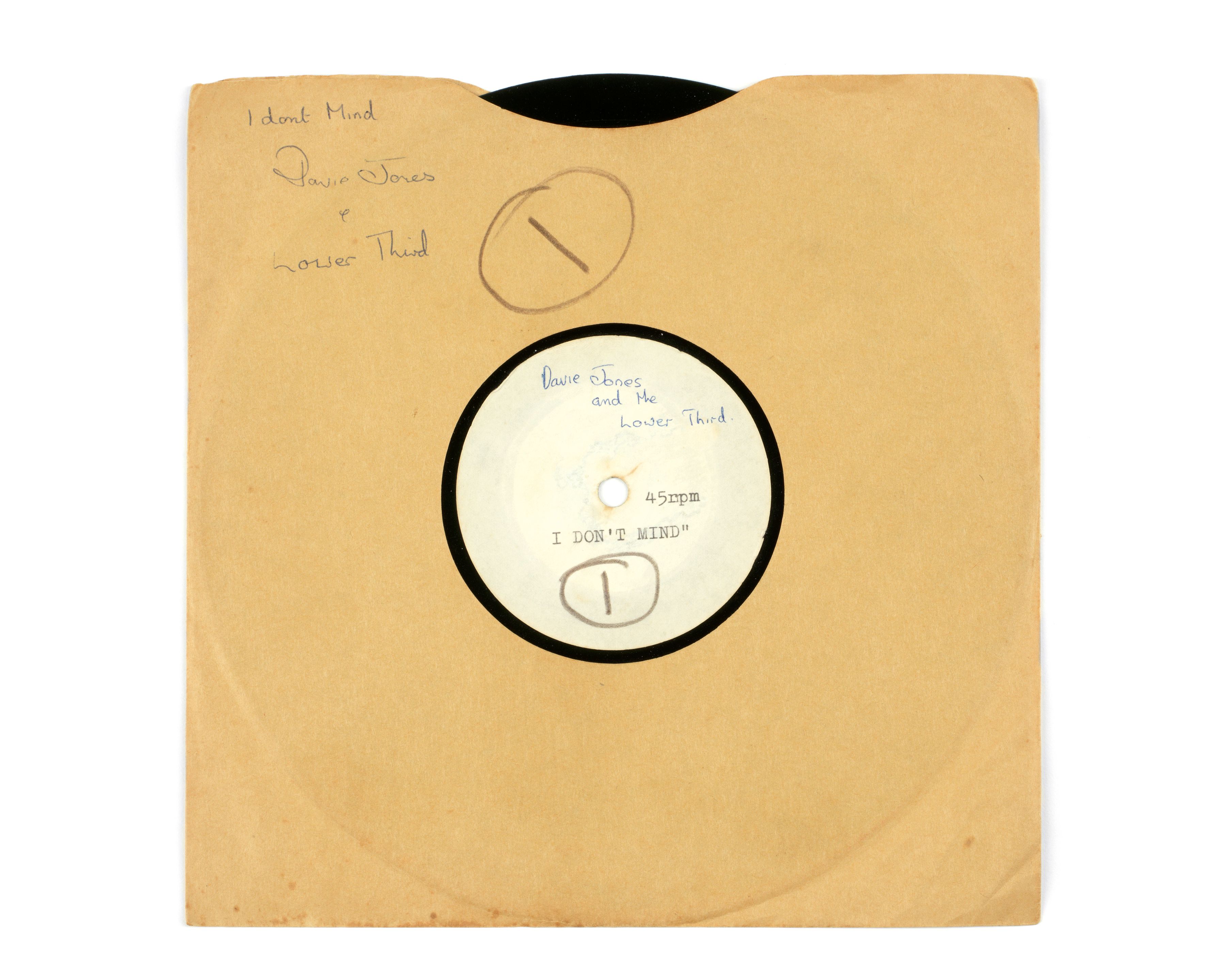 Bonhams : David Bowie A rare acetate recording of 'I Don't Mind' by ...