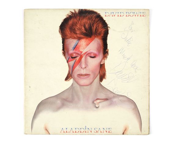 Bonhams : David Bowie: an autographed 'Aladdin Sane' album cover, 1973,