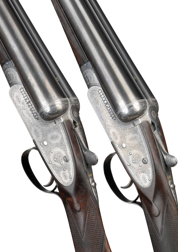 Bonhams : A pair of 12-bore easy-opening single-trigger sidelock ...