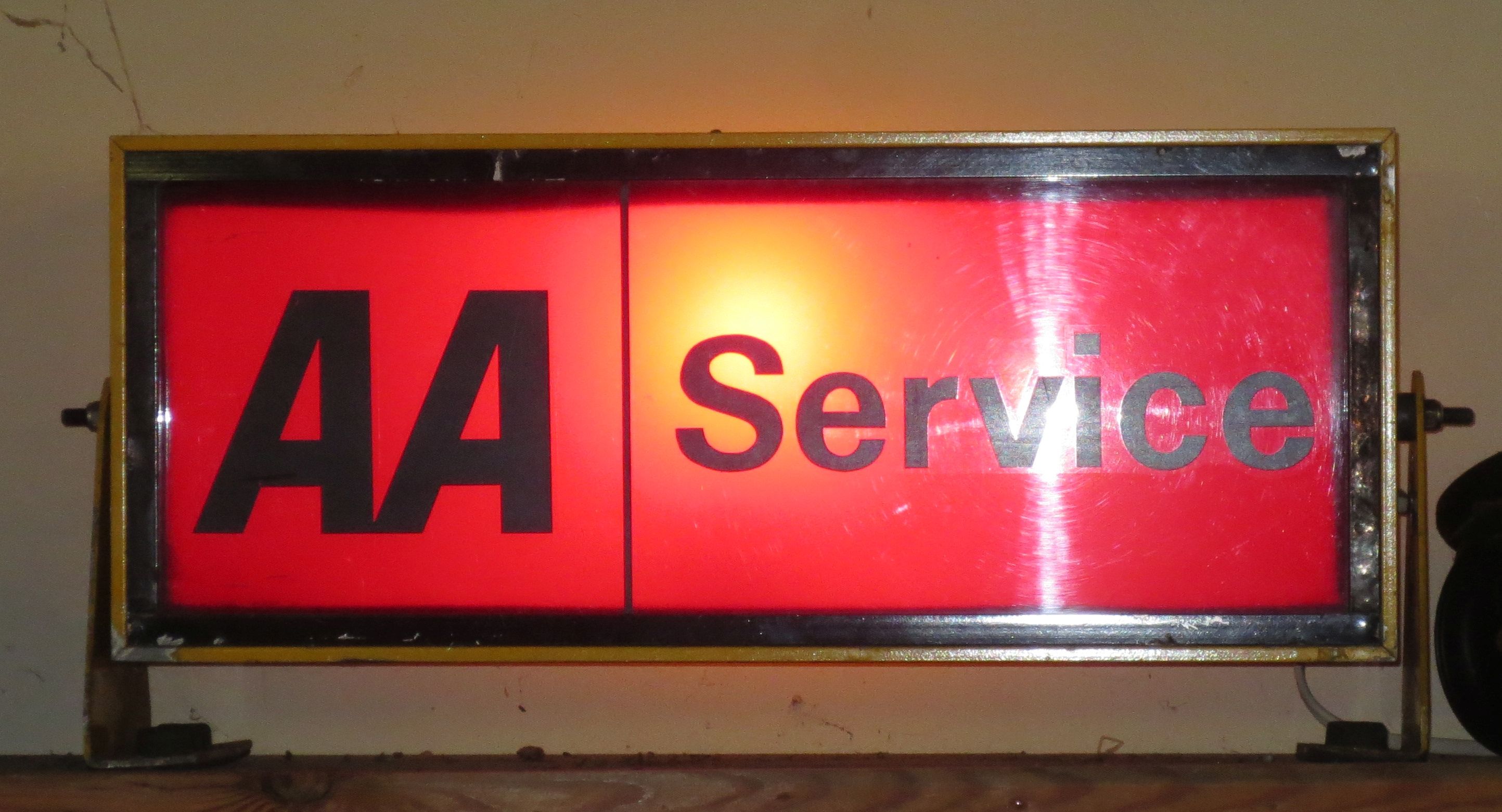 Bonhams Cars : An 'AA Service' illuminated sign, ((4) )