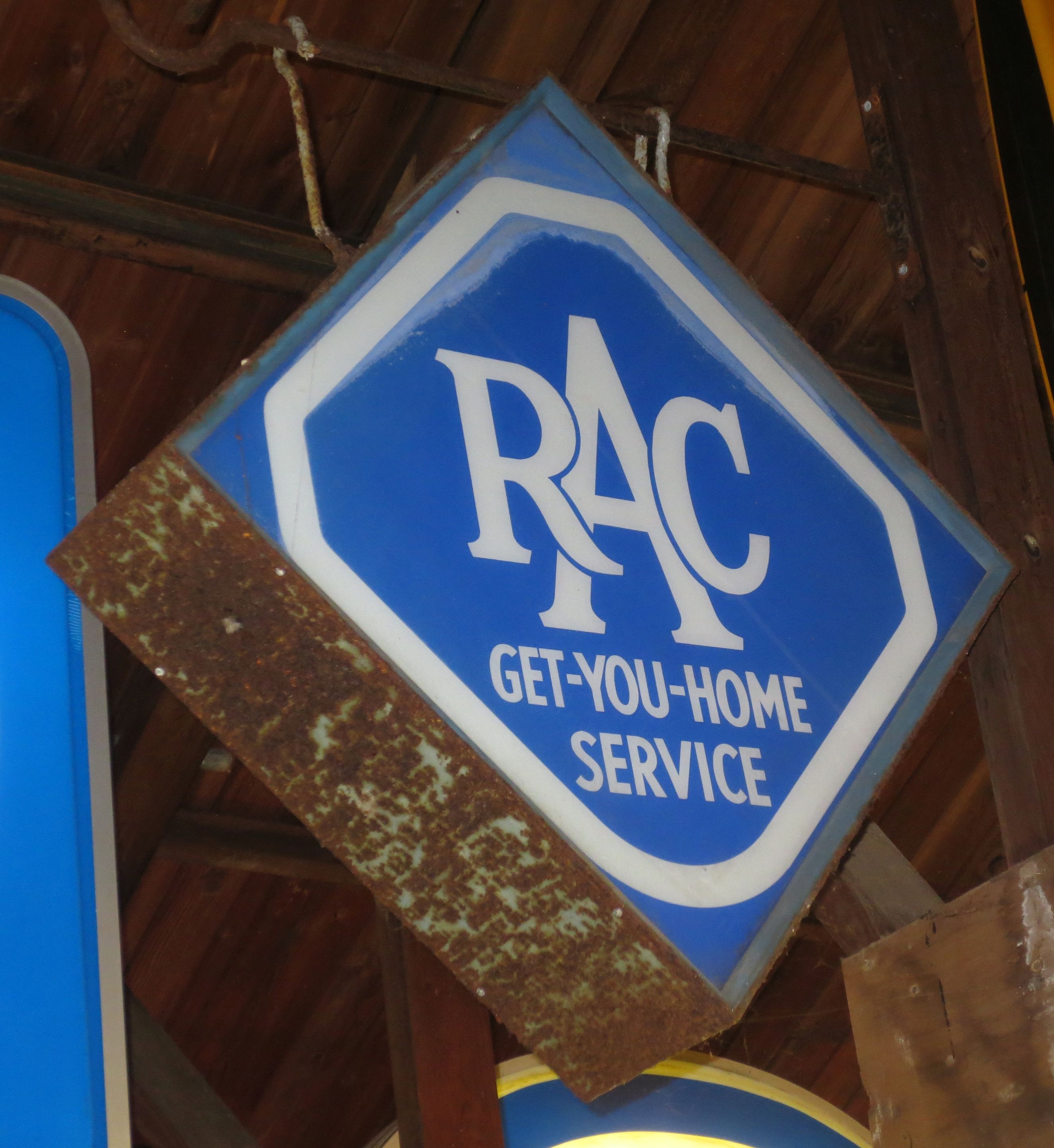 Bonhams Cars : An 'RAC Get-You-Home Service' illuminated hanging sign ...