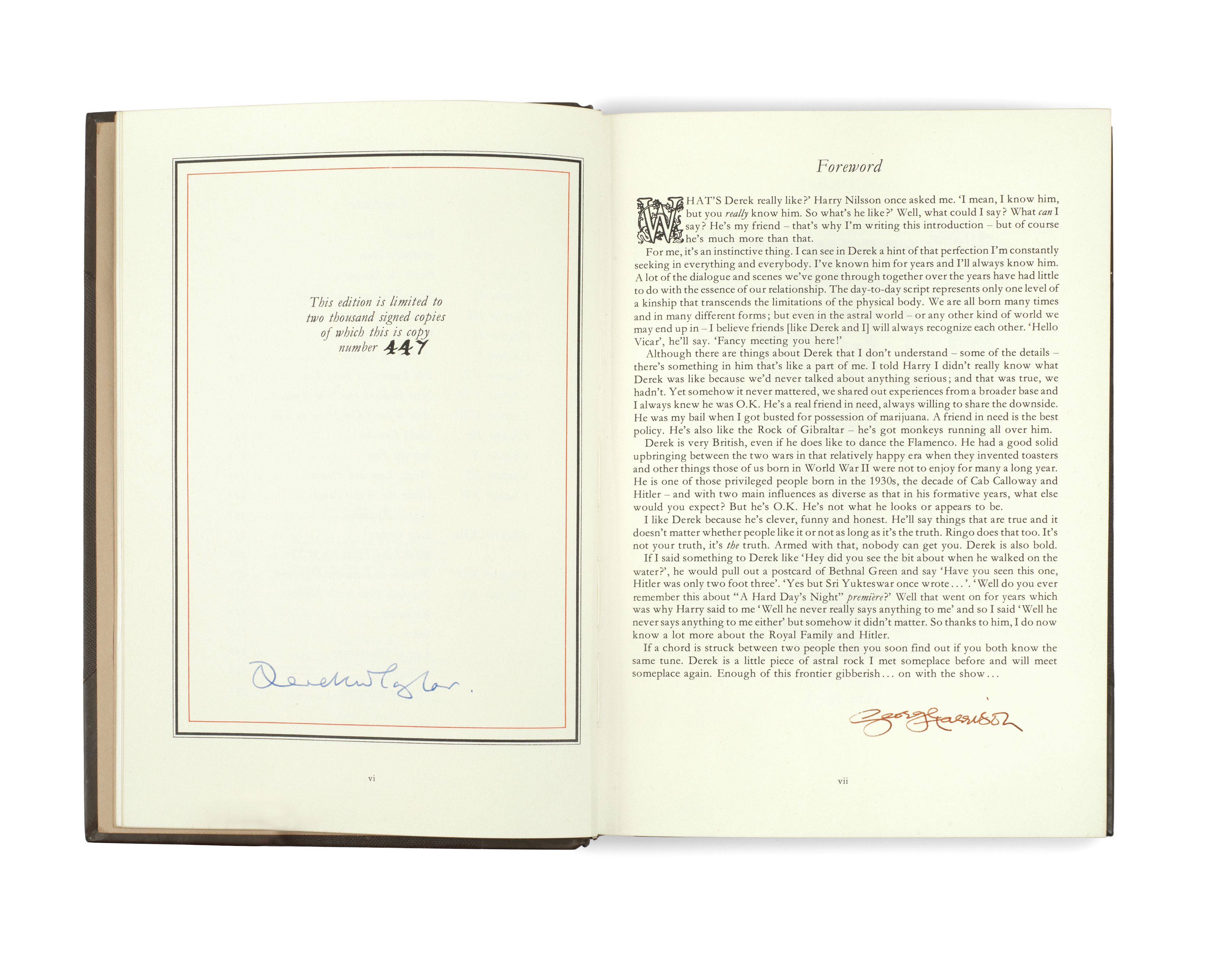 Bonhams : George Harrison and Derek Taylor a signed copy of 'Fifty ...
