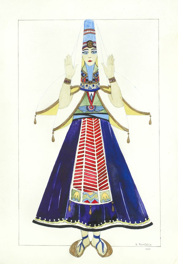 Bonhams : Salome / Natacha Rambova: a watercolour, ink and pencil ...