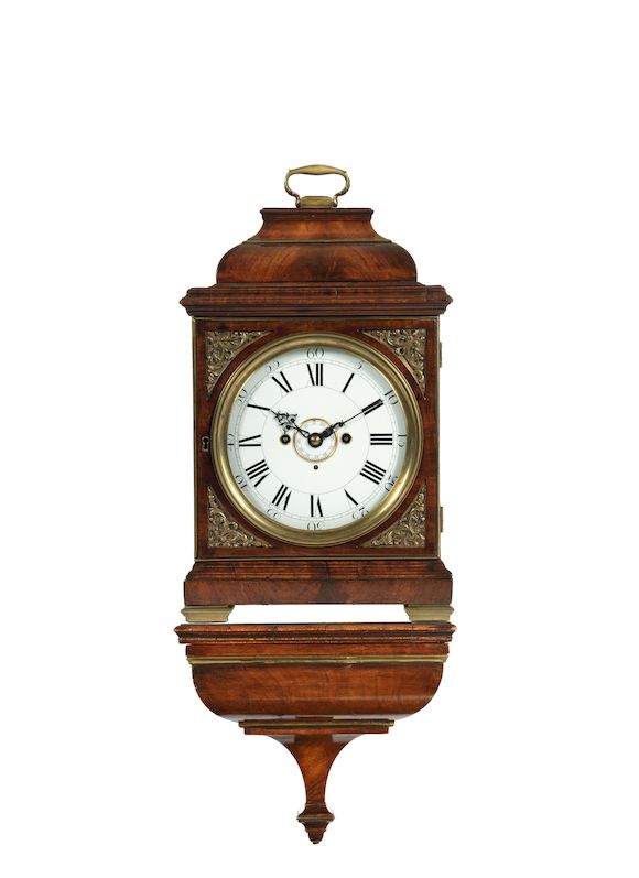 Bonhams : A fine mid 18th century mahogany bracket clock with alarm ...