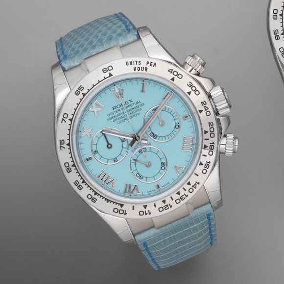 Bonhams : Rolex. An 18K white gold automatic chronograph wristwatch ...
