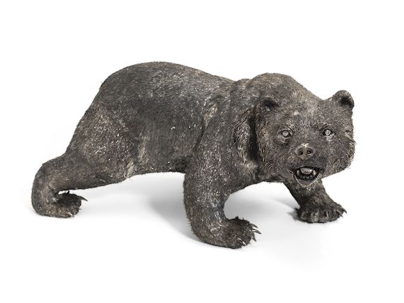 Bonhams : A large Italian silver model of a stalking bear maker's ...