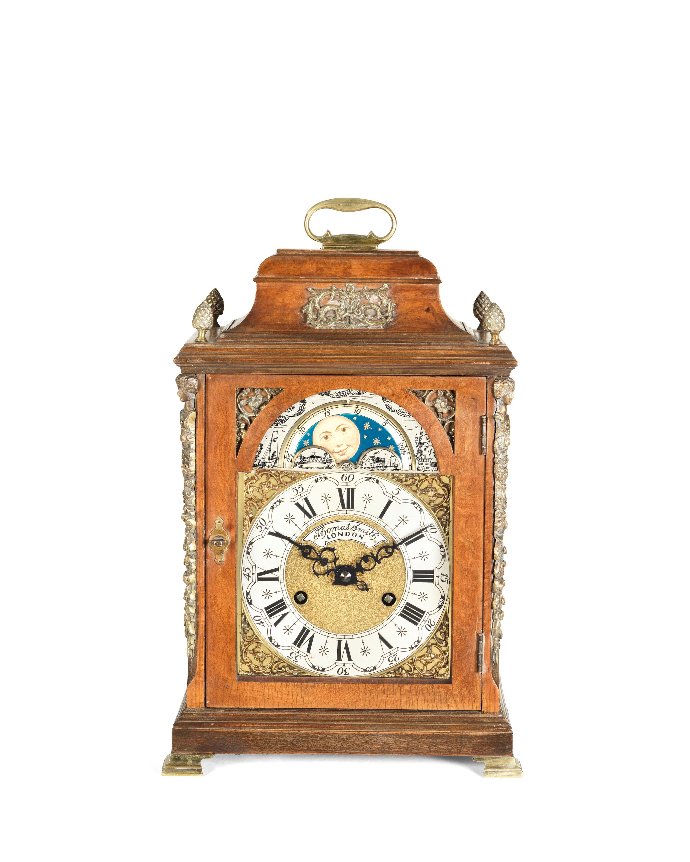 Bonhams : A brass mounted walnut bracket clock in the Georgian style ...