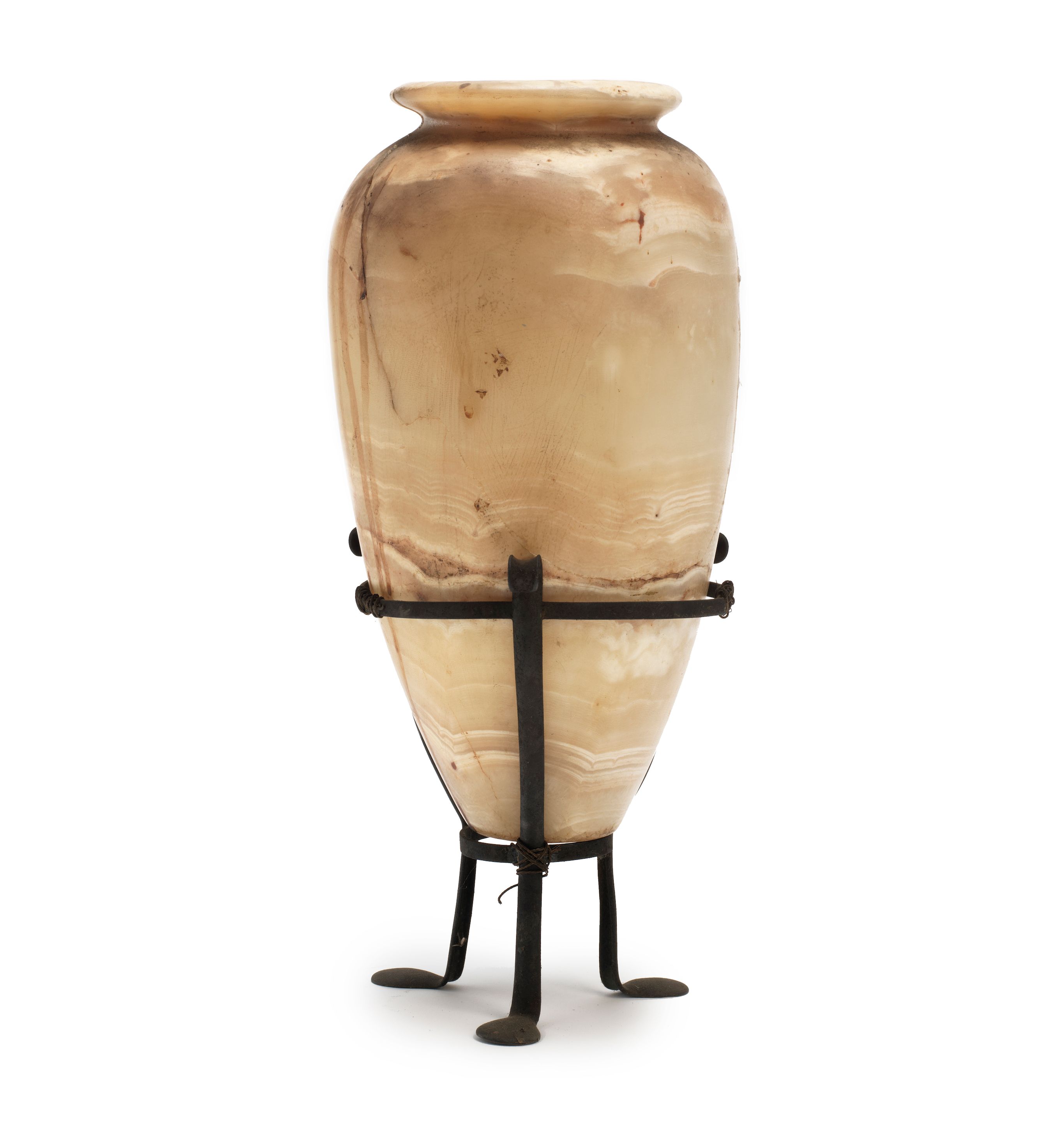 Bonhams : An Egyptian banded alabaster jar, Late Period, circa 664-332 B.C