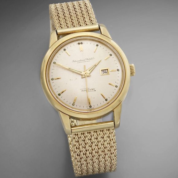 Bonhams : International Watch Company. A rare 18K gold automatic ...