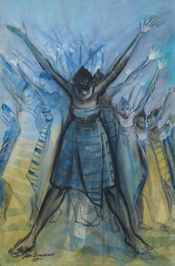 Bonhams : Benedict Chukwukadibia Enwonwu M.B.E (Nigerian, 1917-1994) Africa Dances