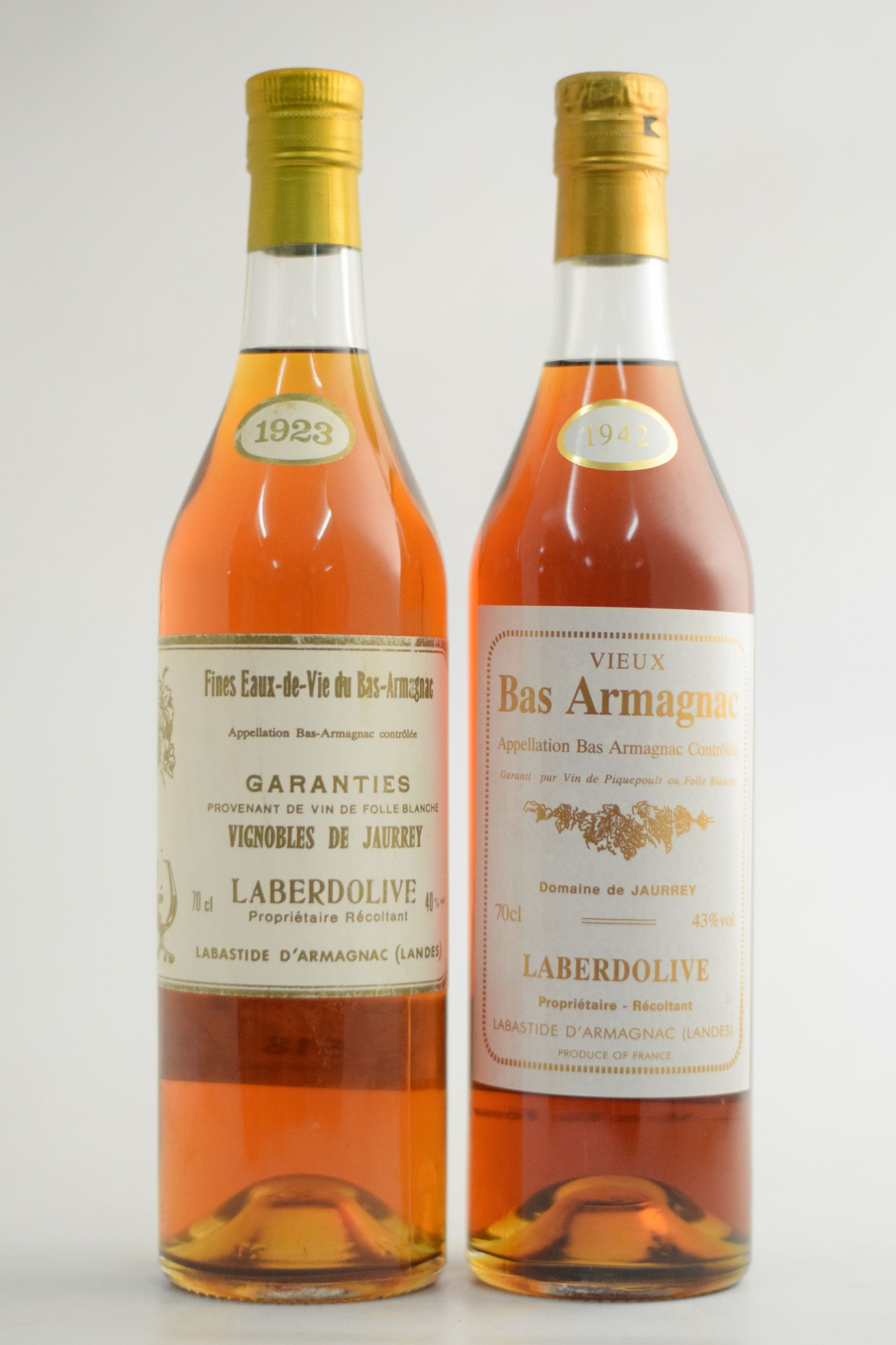Bonhams : Fines Eaux-de-Vie du Bas-Armagnac 1923, Vignobles de Jaurrey ...