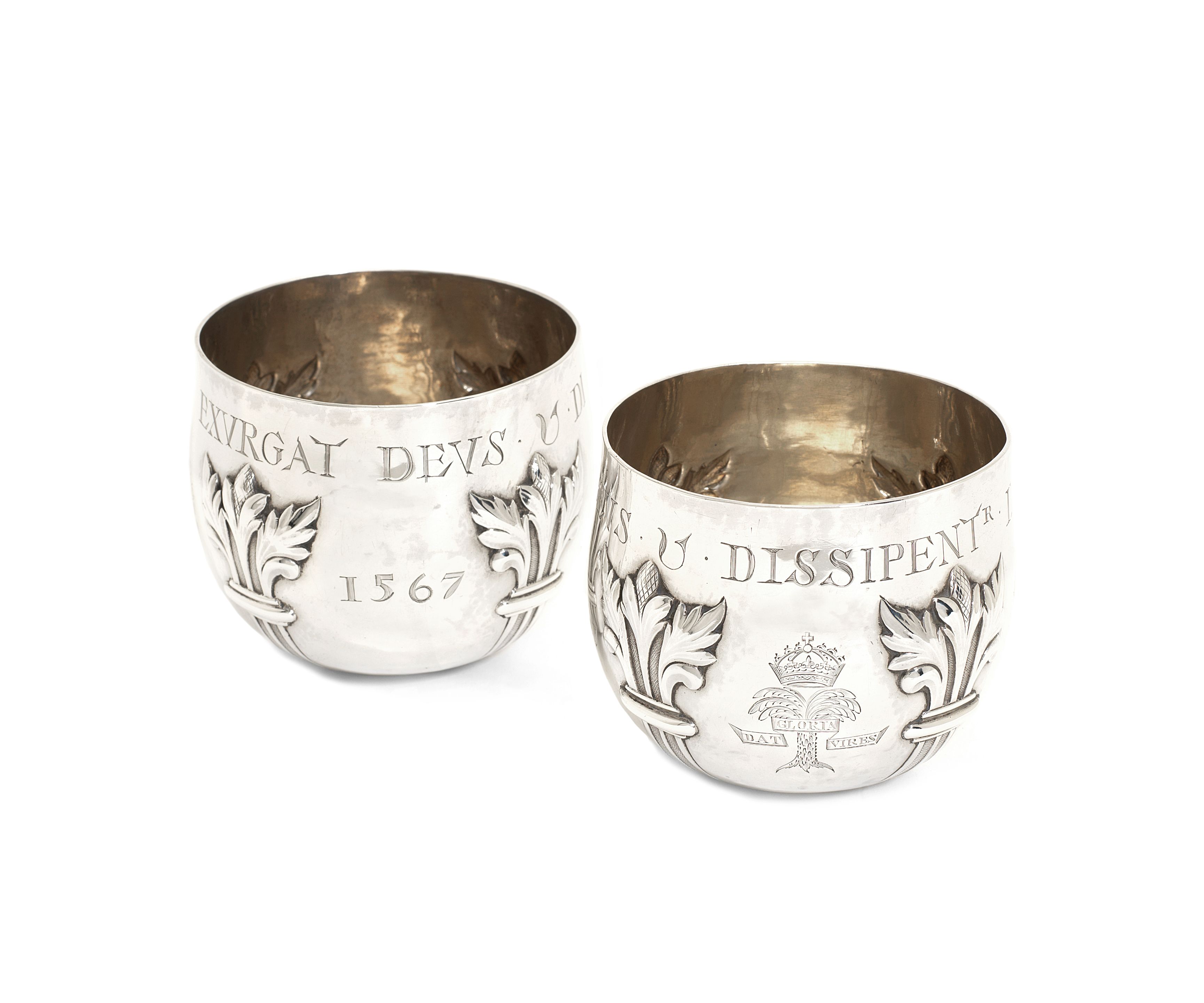 Bonhams : Mary Queen of Scots Interest a curious pair of silver tumbler ...