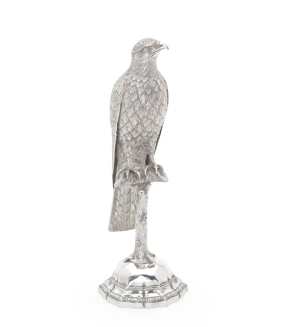 Bonhams : An early 20th century German silver model of a falcon maker's ...