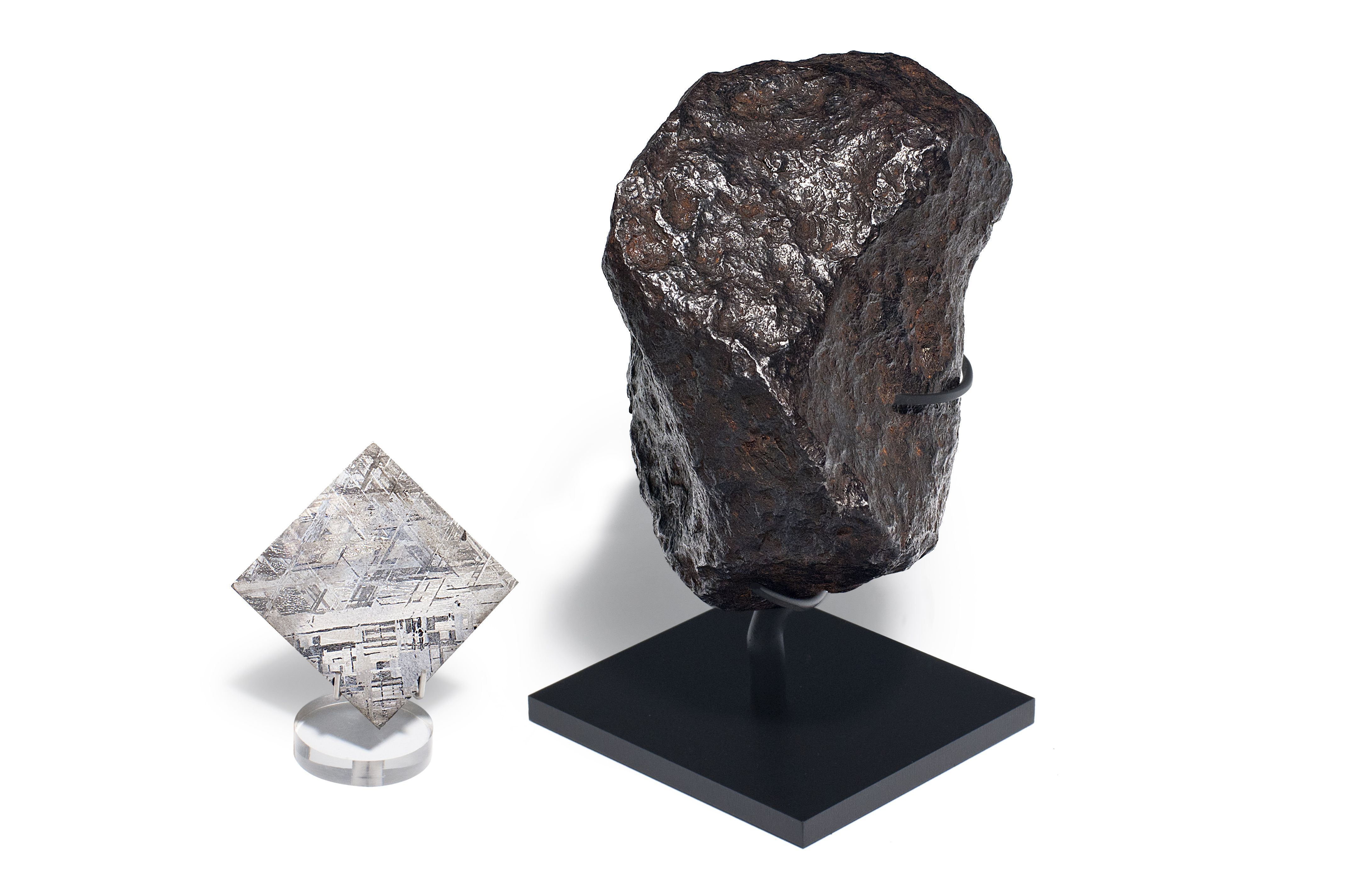Bonhams : A Gibeon meteorite specimen and slab, Namibia, (2)