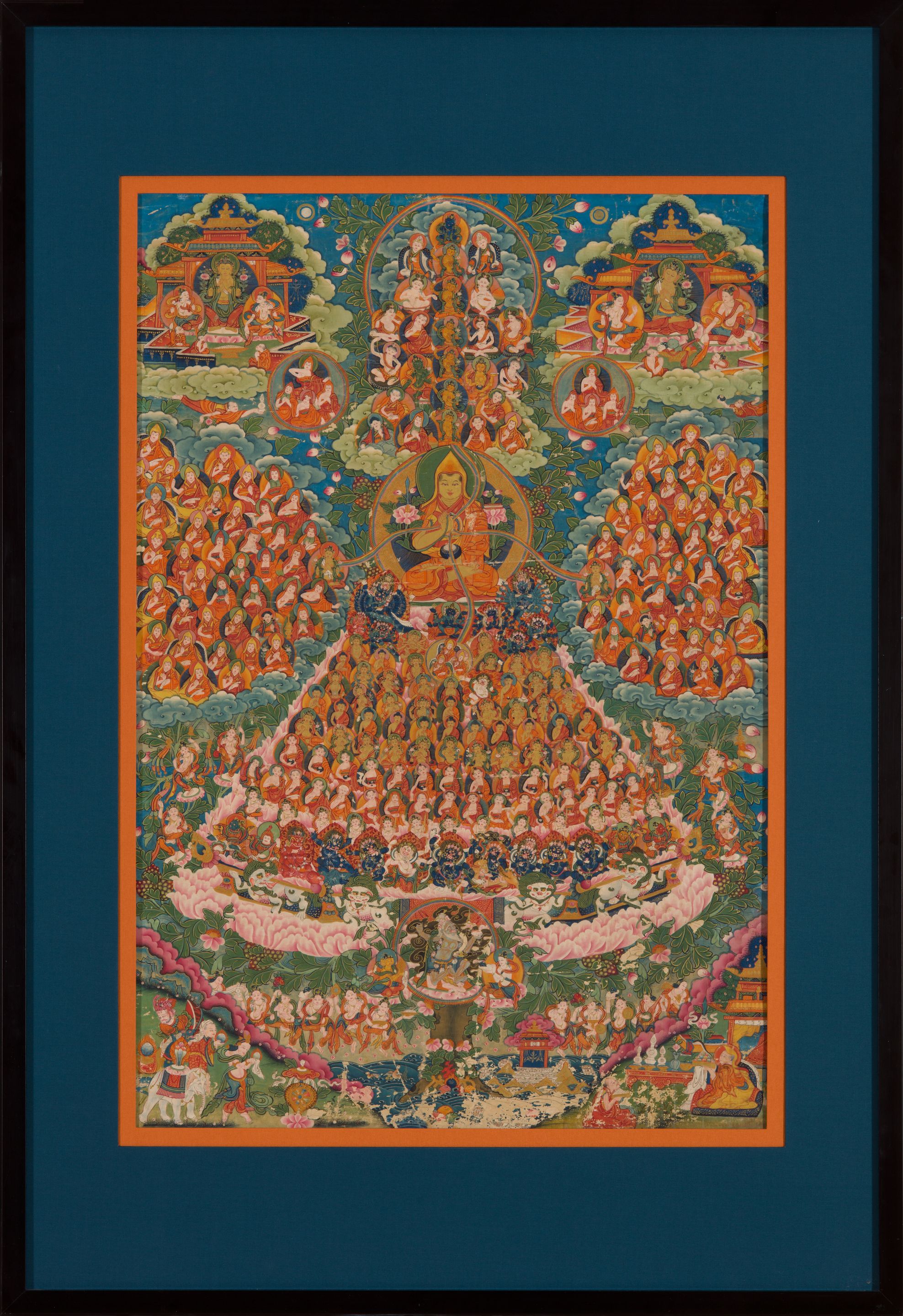 Bonhams : A thangka of Tsongkhapa and the Gelugpa Refuge Tree Tibet ...