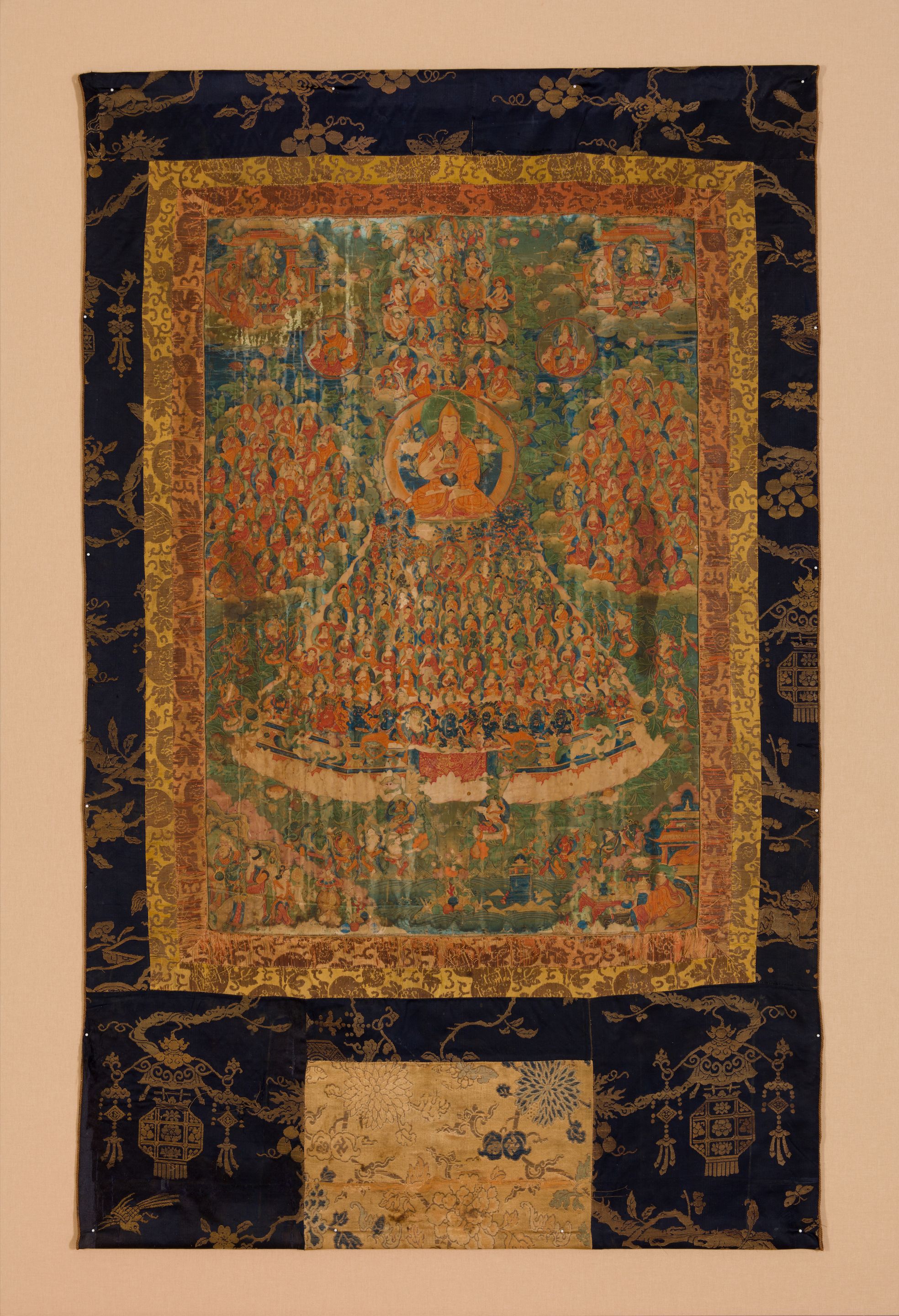 Bonhams : A thangka of Tsongkhapa and the Gelugpa refuge tree Tibet ...