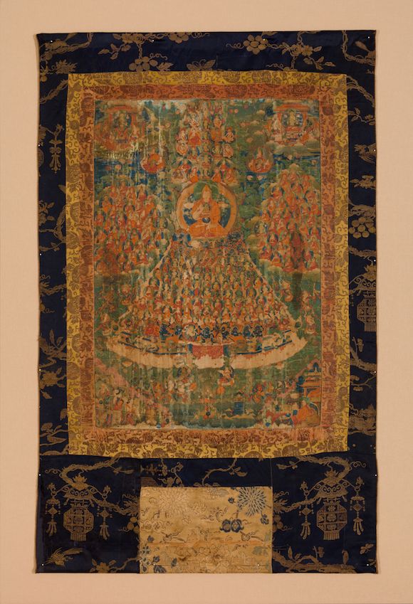 Bonhams : A thangka of Tsongkhapa and the Gelugpa refuge tree Tibet ...