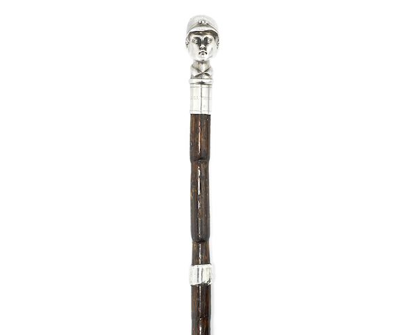 Bonhams : A Scottish silver jockey head cane top only marked with two ...