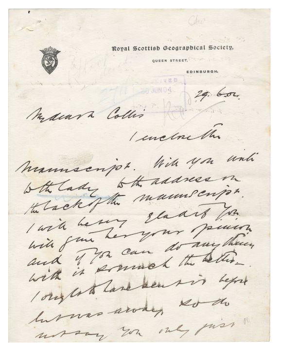 Bonhams : SHACKLETON (ERNEST HENRY) Autograph letter signed ("EH ...