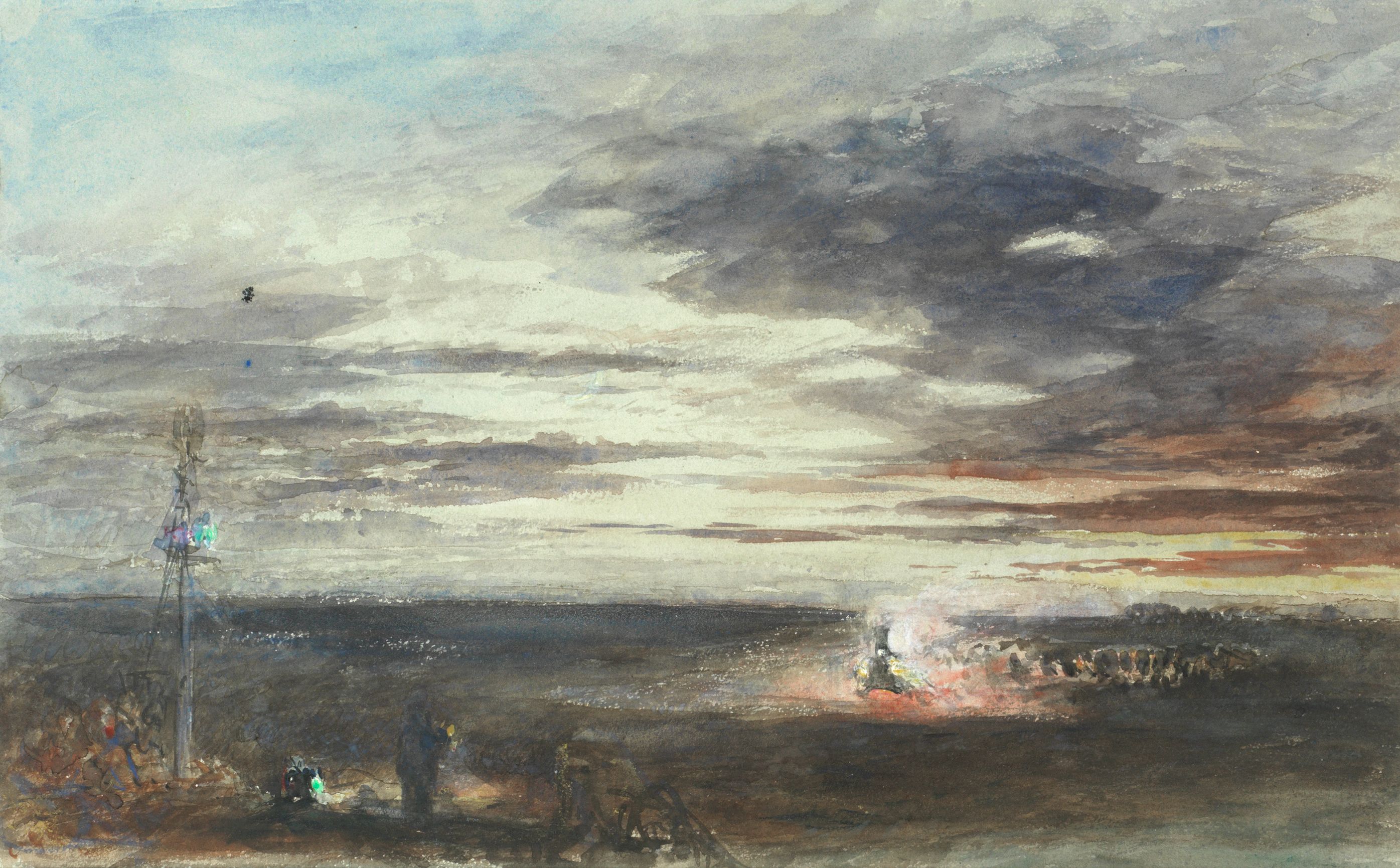 Bonhams : Alfred William Hunt (British, 1830-1896) Waiting for the train