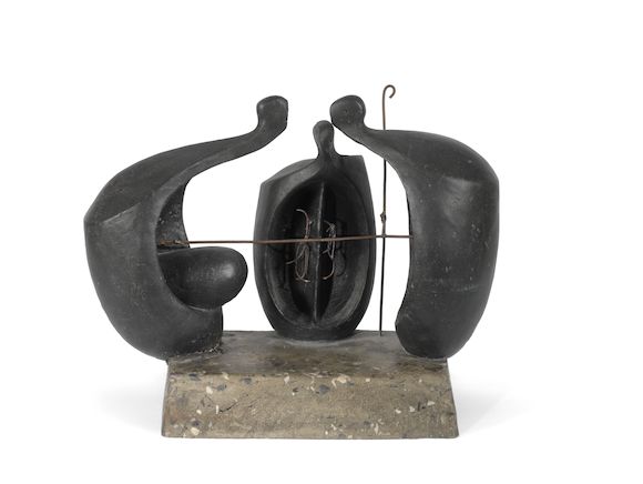 Bonhams : Obiora Anidi (Nigerian, born 1957) Conspirators 35.5 x 43 x ...