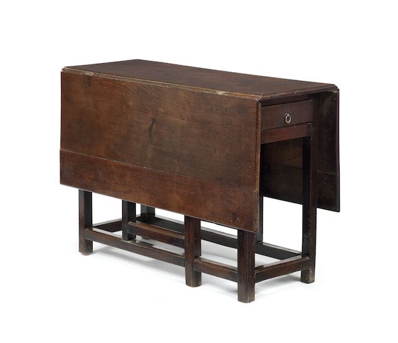 Bonhams : A George II joined oak gateleg dining table, Welsh, circa 1740
