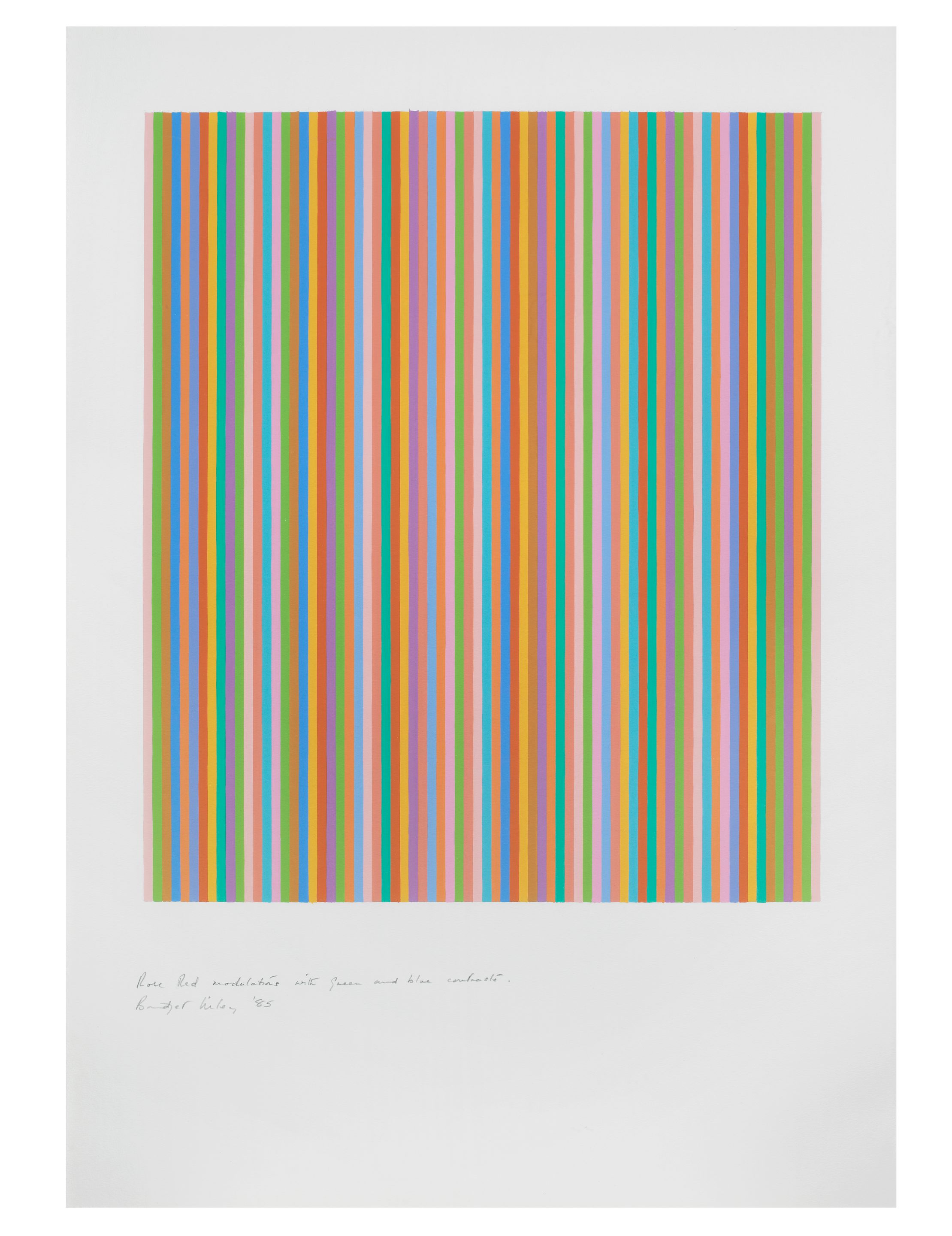 Bonhams : Bridget Riley (British, born 1931) Rose Red modulations with ...