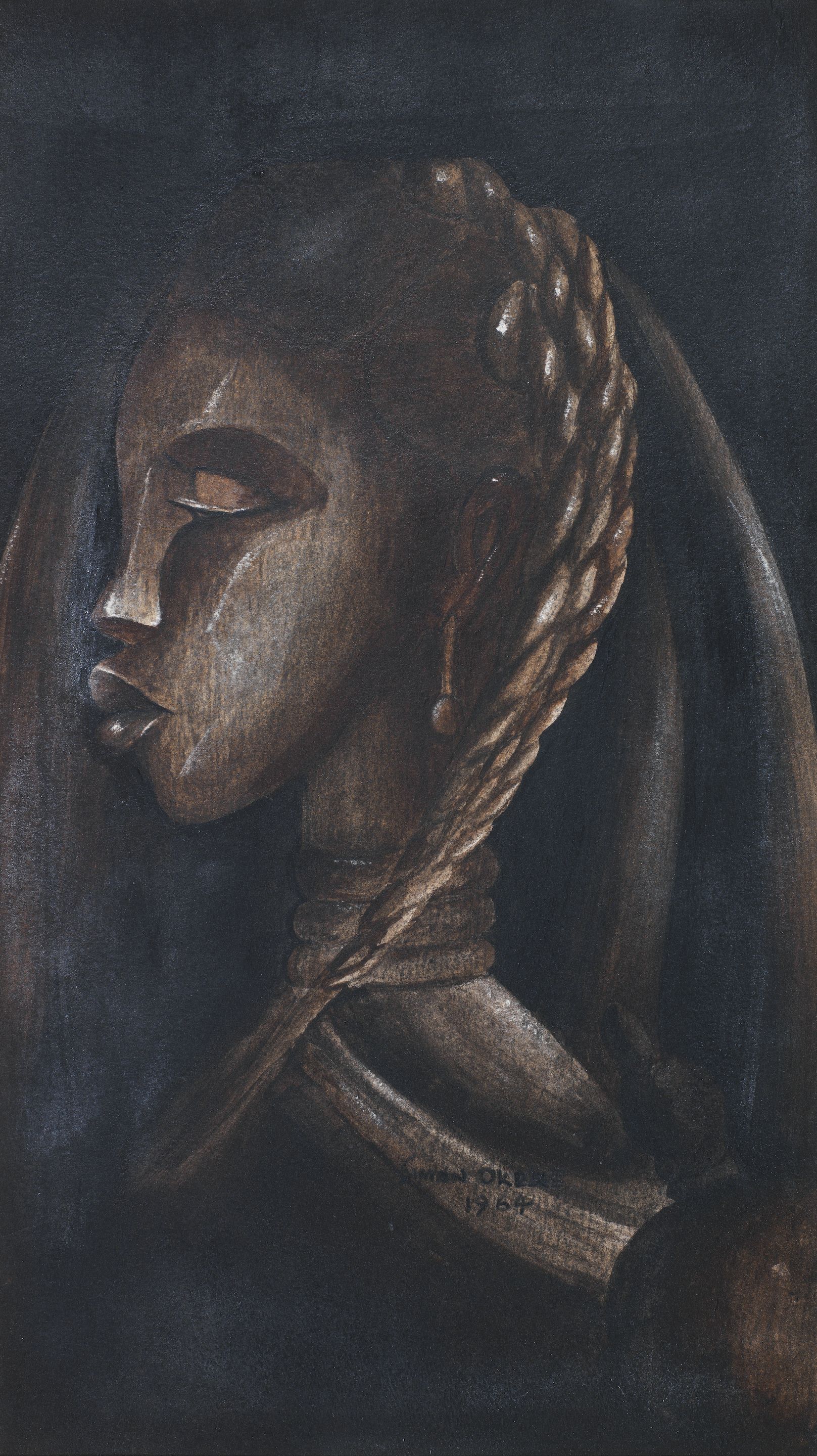 Bonhams : Simon Okeke (Nigerian, 1937-1969) Portrait of a young girl