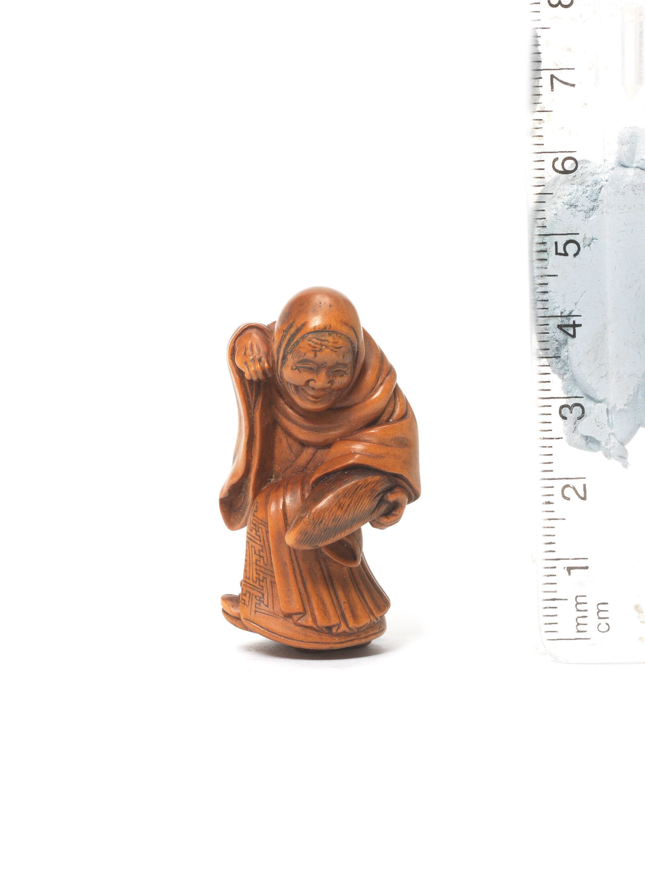 Bonhams : A rare wood netsuke of a fox priest By Matsuda Sukenaga ...