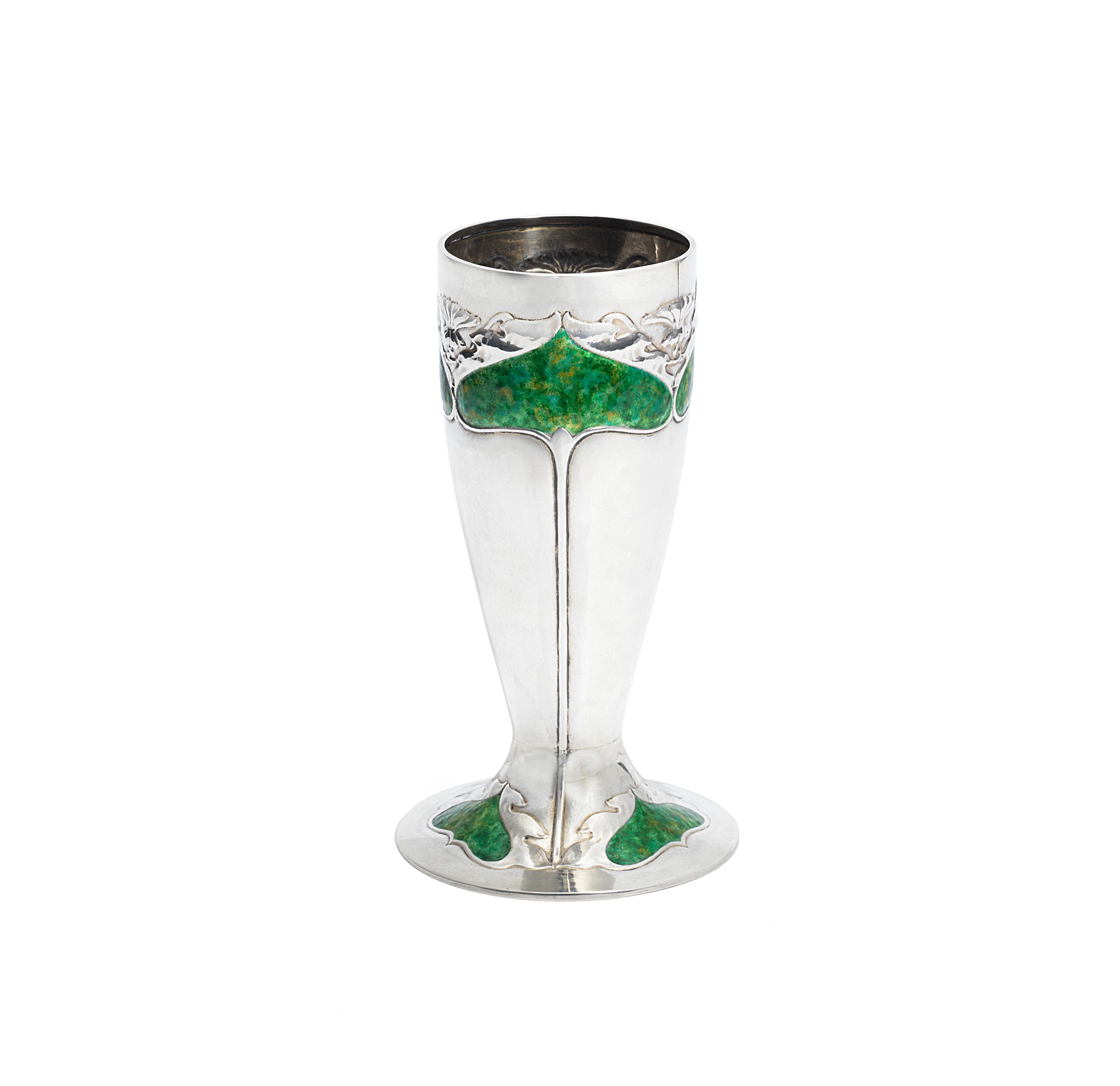 Bonhams : A Liberty & Co Art Nouveau 'Cymric' silver and green enamel ...
