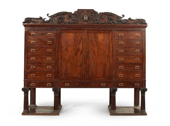 Bonhams : An unusual large early Victorian mahogany estate cupboard ...