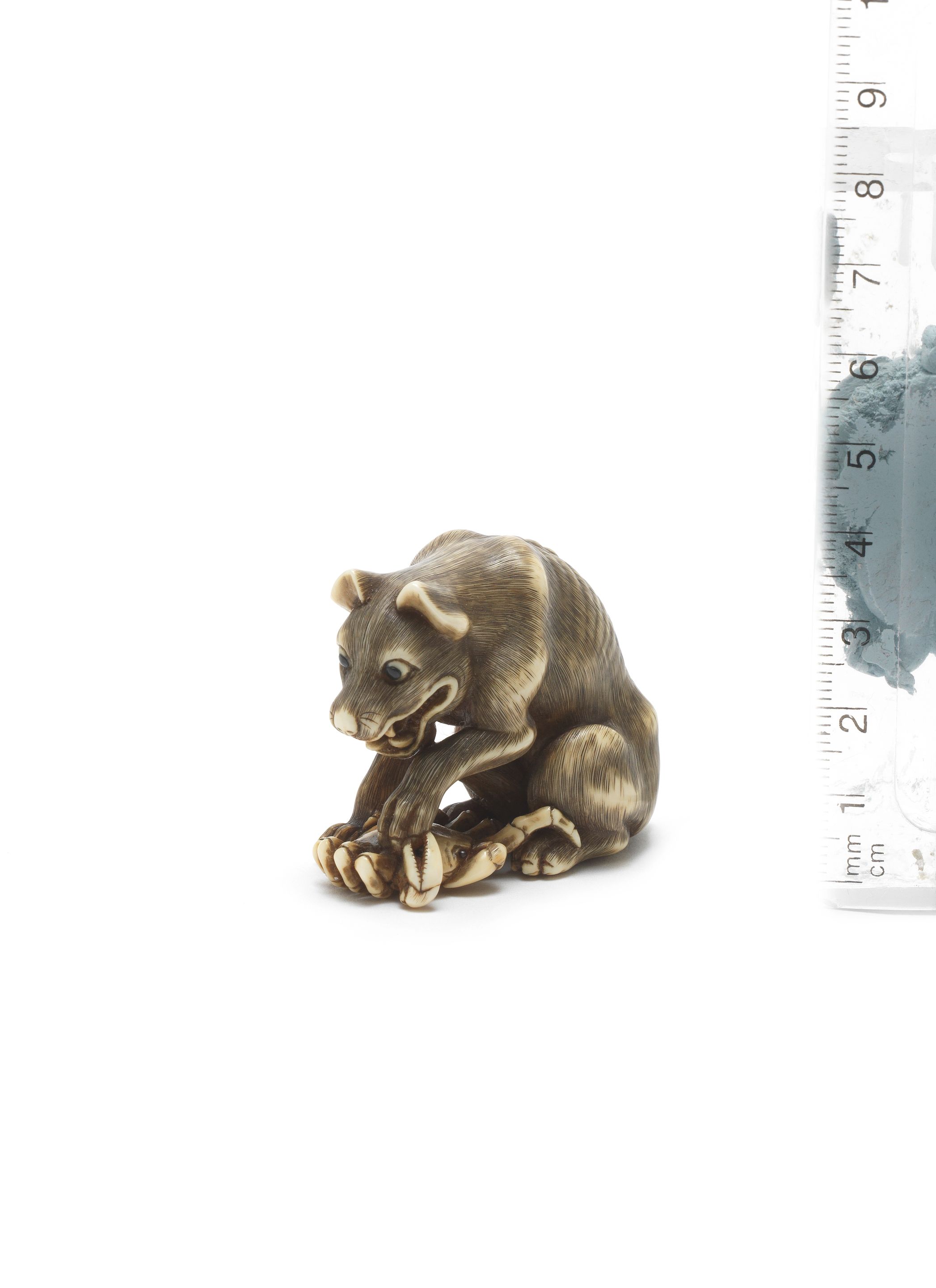 Bonhams : An ivory netsuke of a wolf By Tomotada, Kyoto, late 18th century