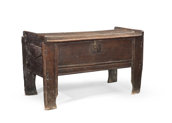 Bonhams : A 16th century boarded oak clamp-front meal chest or ark ...
