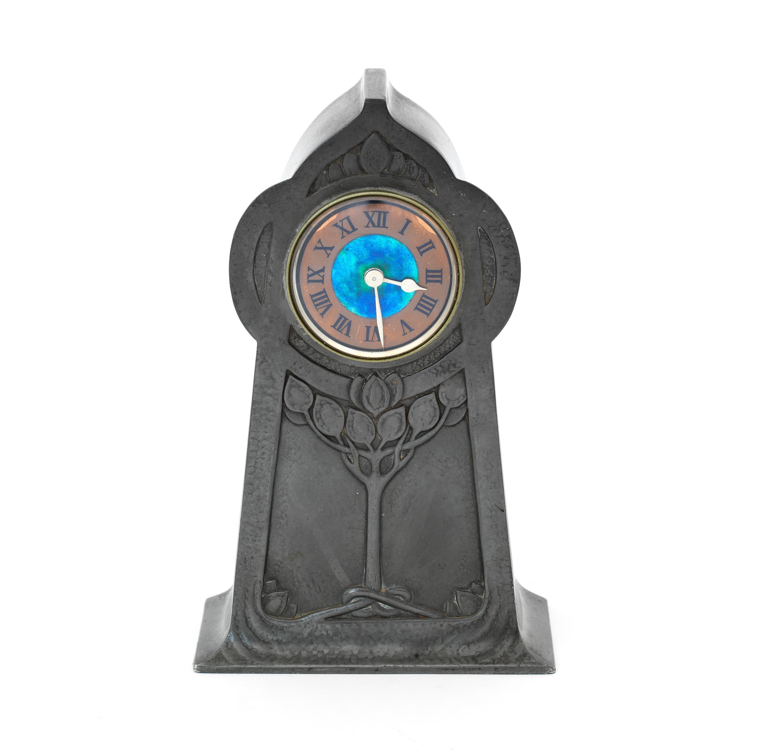 Bonhams : A 'Tudric' Pewter and Enamel Mantel Clock by David Veasey for ...