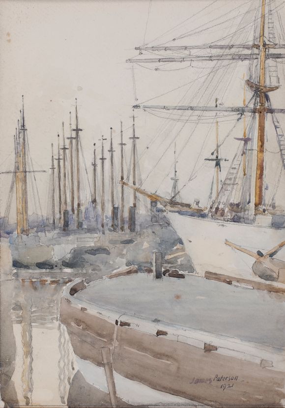 Bonhams : James Paterson PRSW RSA RWS (British, 1854-1932) Old Harbour ...