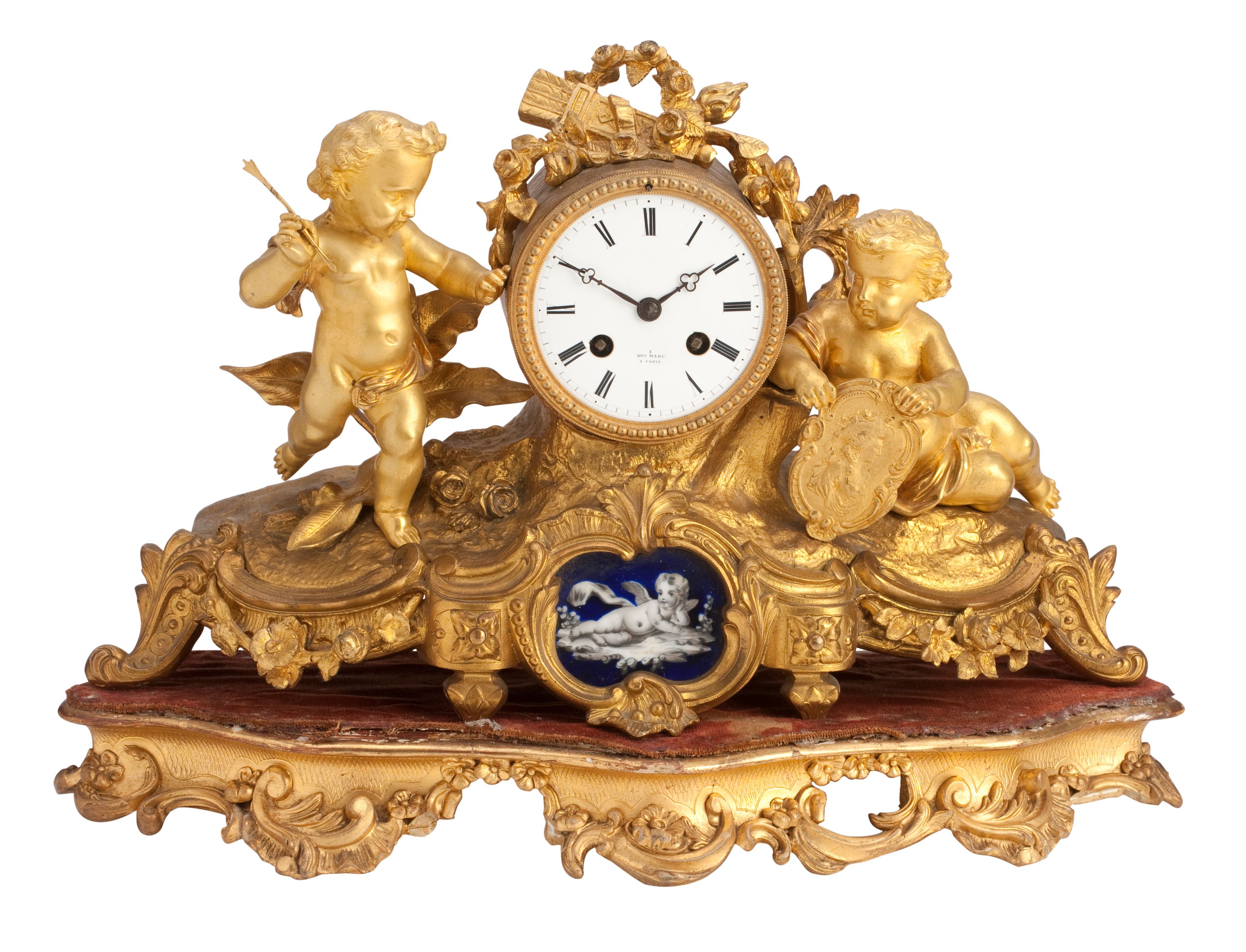 Bonhams : A 19th century gilt-metal mantel clock The dial inscribed ...