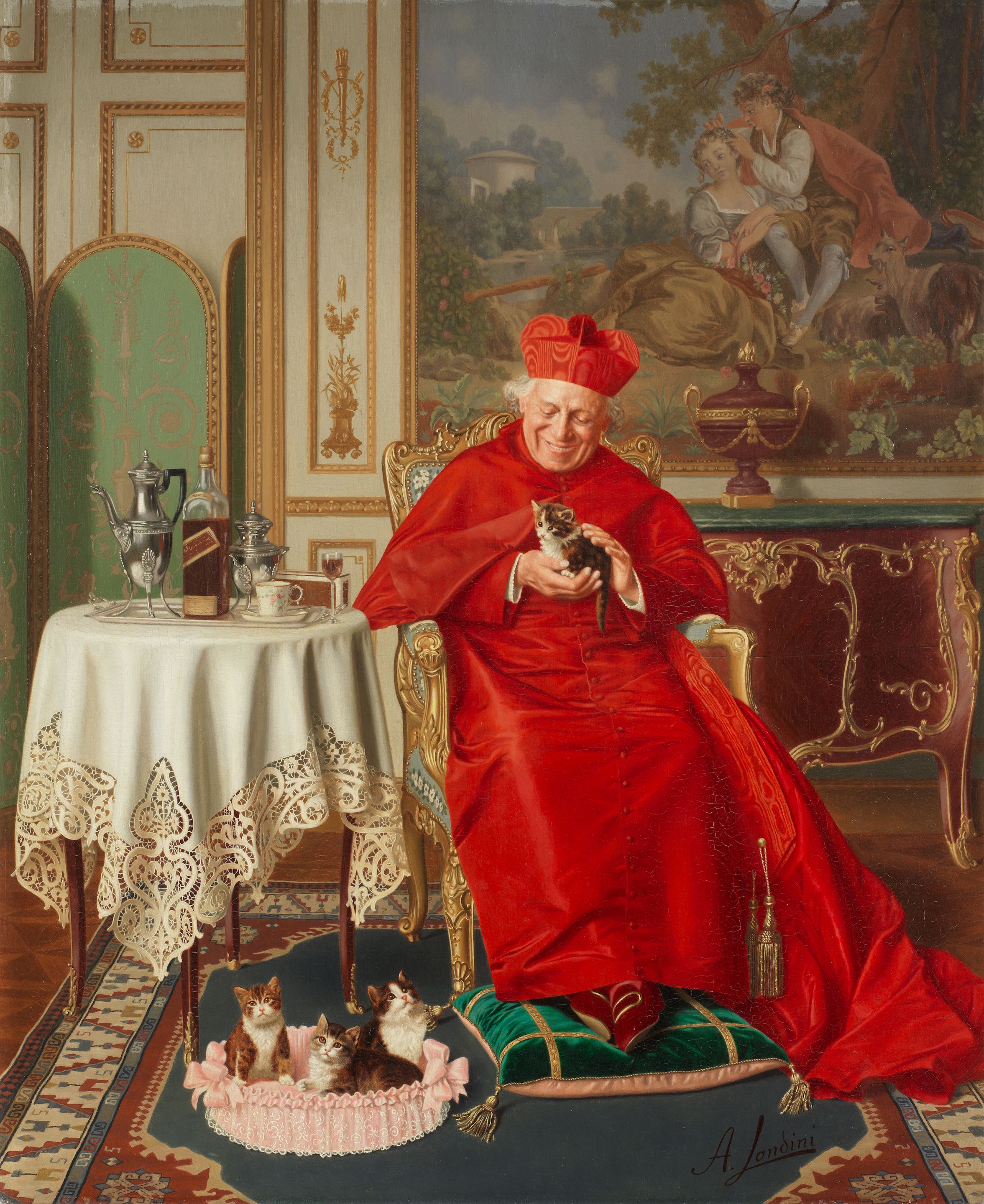 Bonhams : Andrea Landini (Italian, 1847-1935) The Cardinal's favourite
