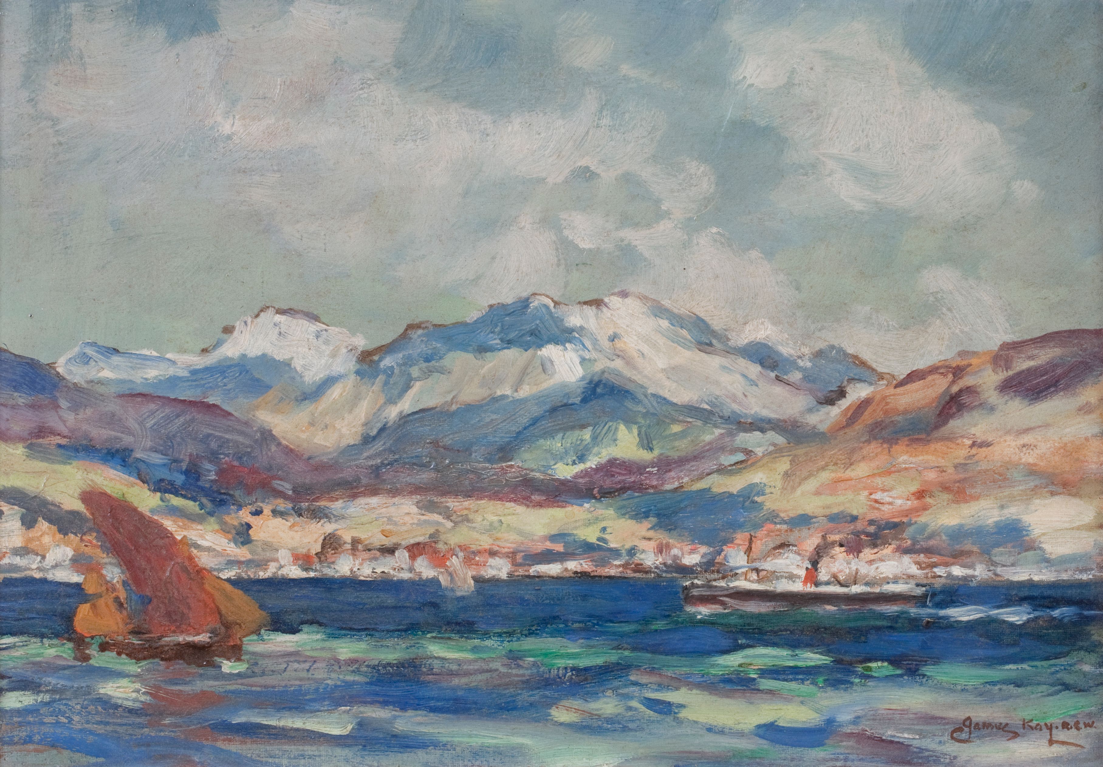 Bonhams : James Kay RSA RSW (British, 1858-1942) Kirn across Holy Loch
