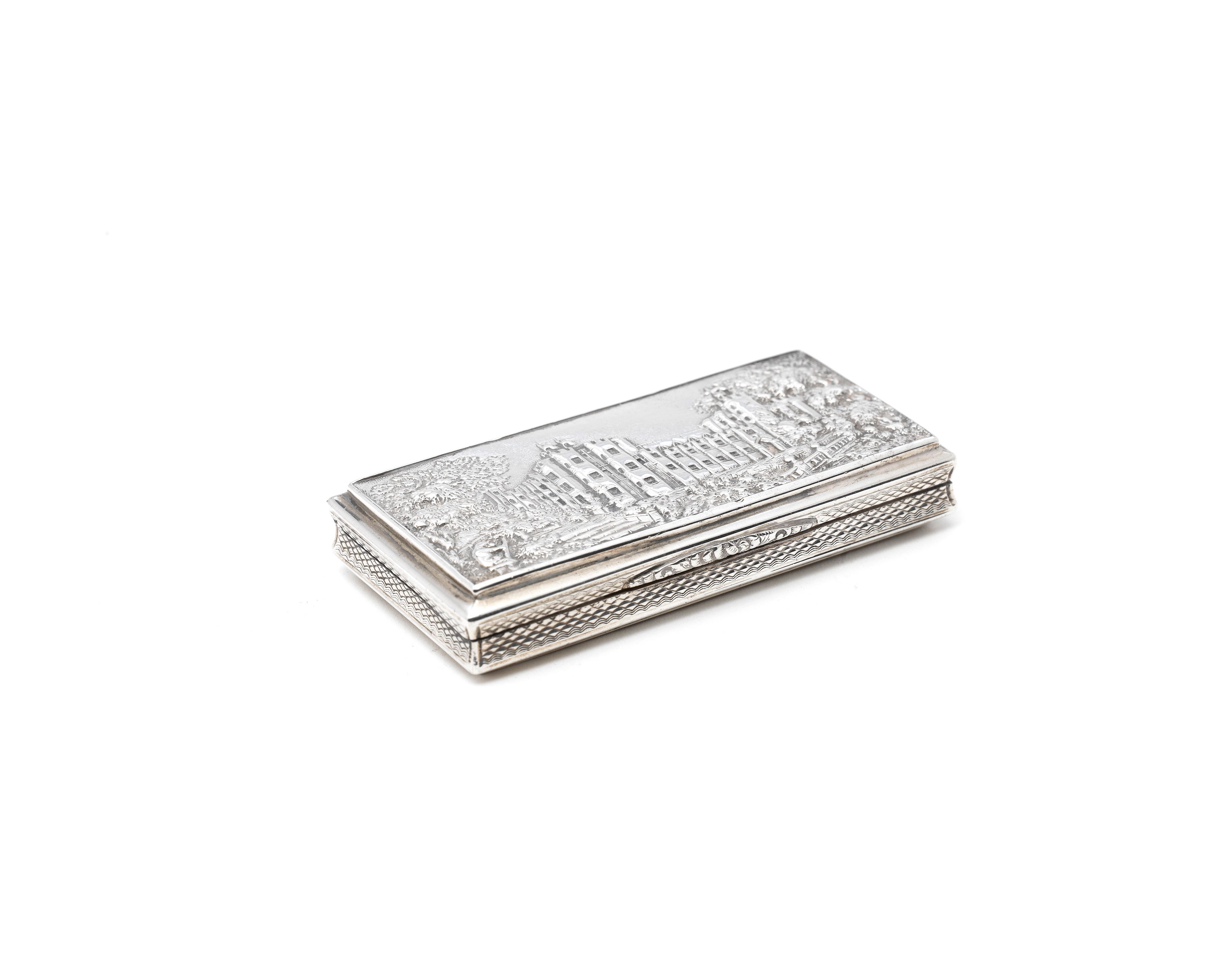 Bonhams : A Victorian silver castle-top snuff box by Nathaniel Mills ...