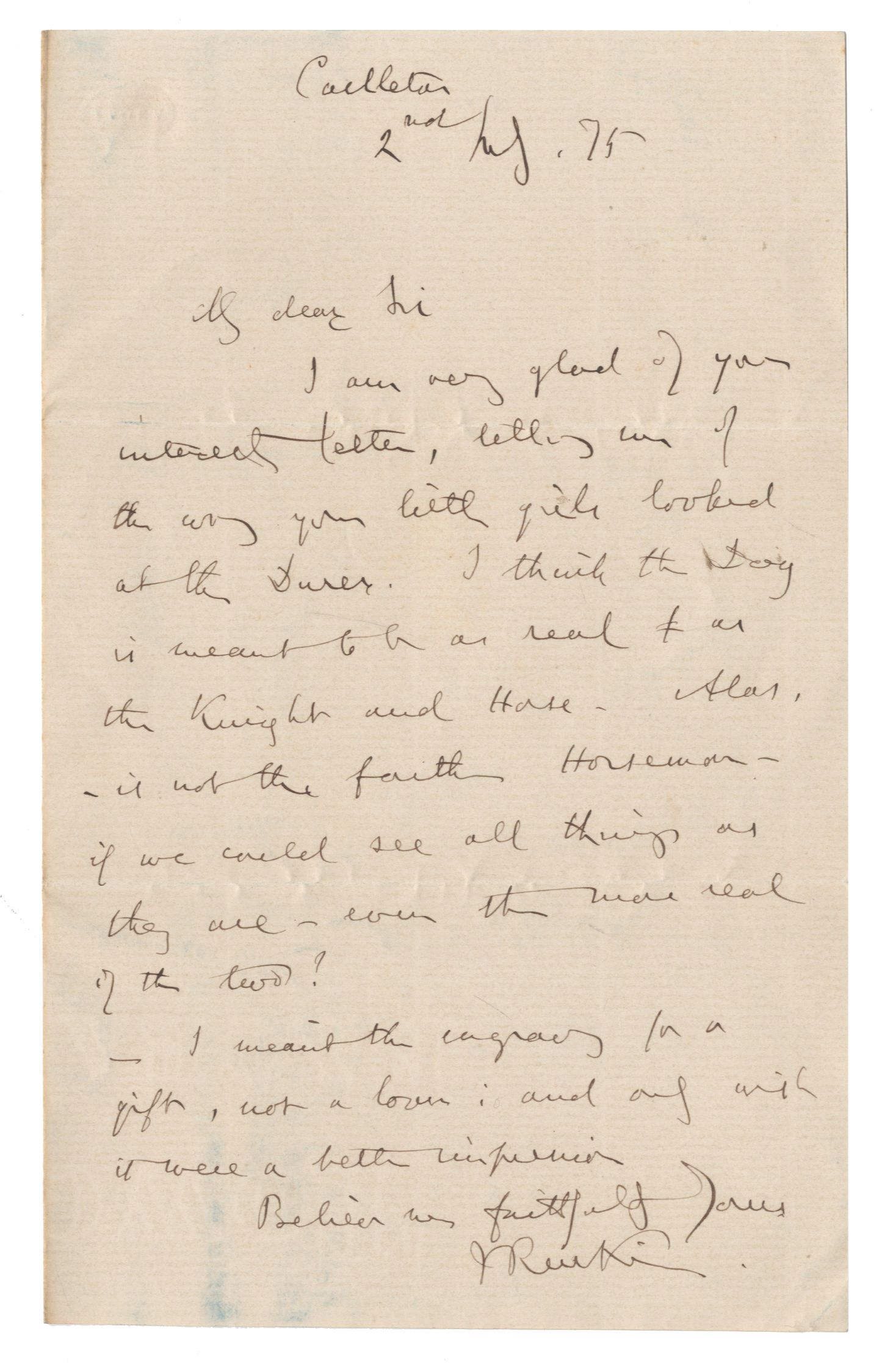 Bonhams : RUSKIN (JOHN) Six autograph letters signed (J Ruskin), to ...