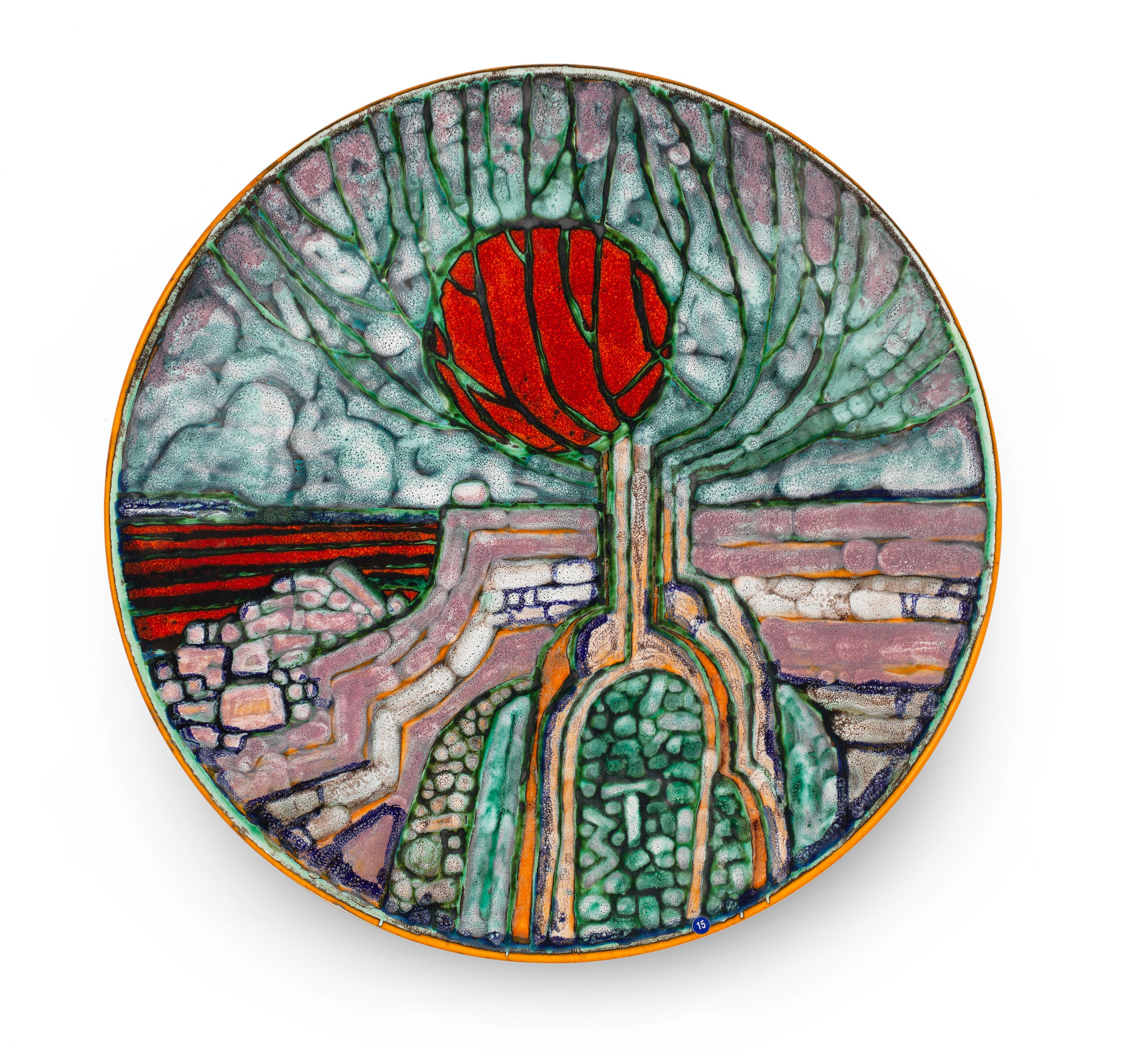 Bonhams : a poole pottery charger painted by tony morris ARTIST'S ...