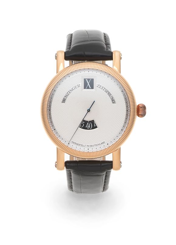 Bonhams : Benzinger. A unique 18K rose gold hand finished and finely ...