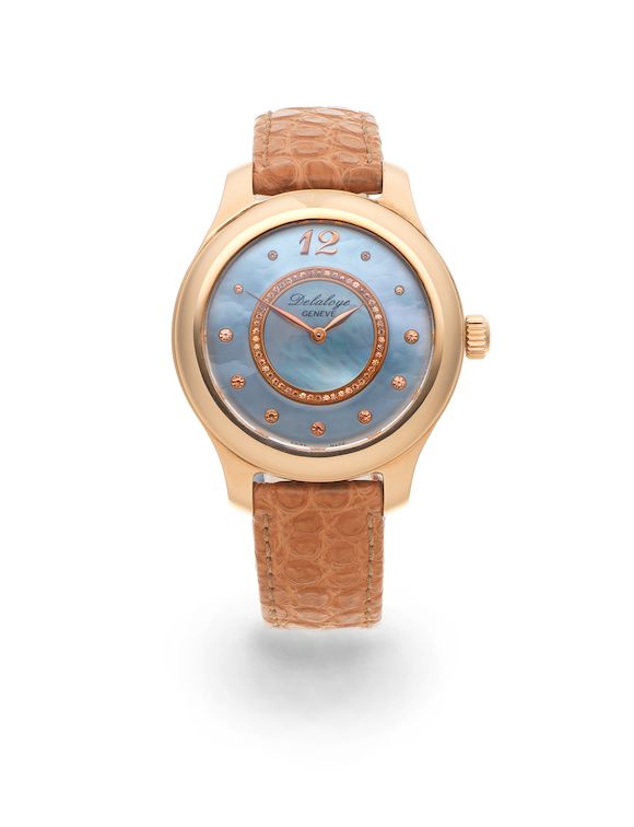 Bonhams : Nicolas Delaloye. A midsize 18K rose gold manual wind ...
