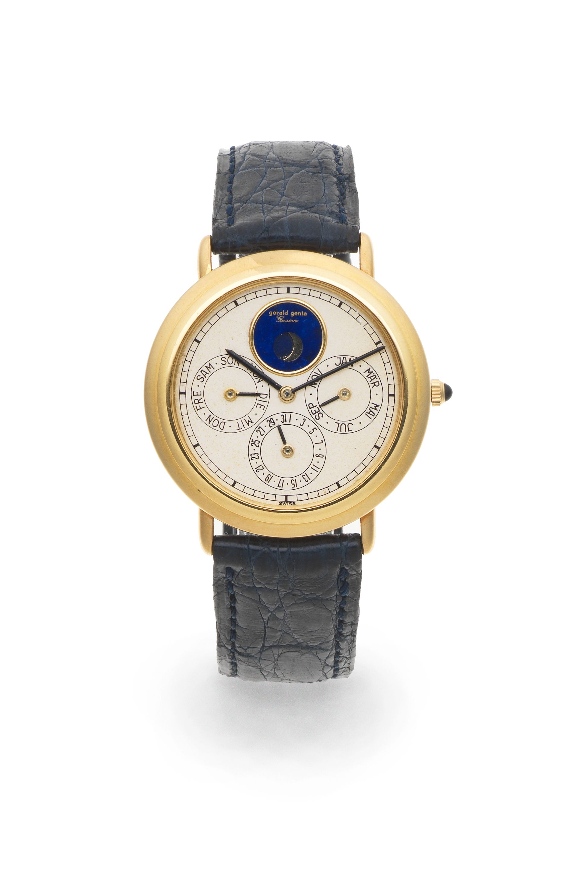 Bonhams : Gerald Genta. An 18K gold automatic triple calendar ...